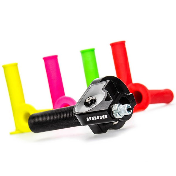 Voca CNC Quick Action Throttle Grip anodized black with black grips ...